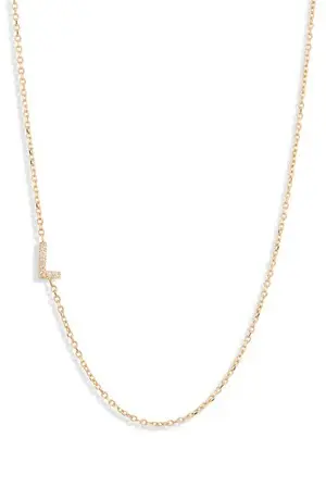 Anzie Love Letter Pavé Diamond Initial Pendant Necklace - Gold