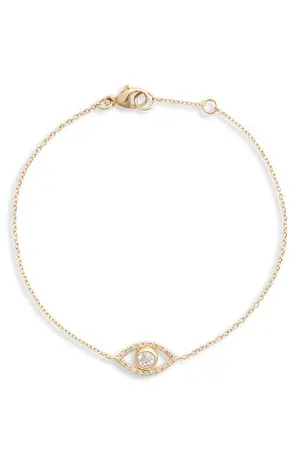 Anzie Classique Pavé Evil Eye Bracelet - Yellow Gold