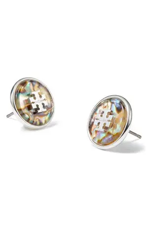 Tory Burch Abalone Stud Earrings