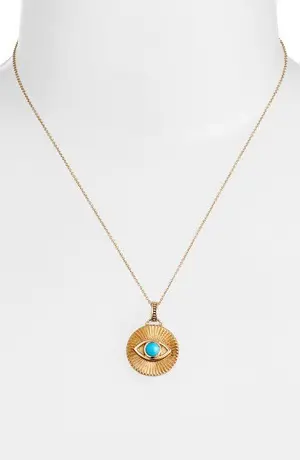 Anzie Classique Evil Eye Medallion Necklace