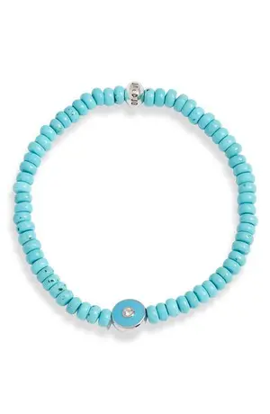 Anzie Turquoise Evil Eye Beaded Bracelet - Turquoise/aqua