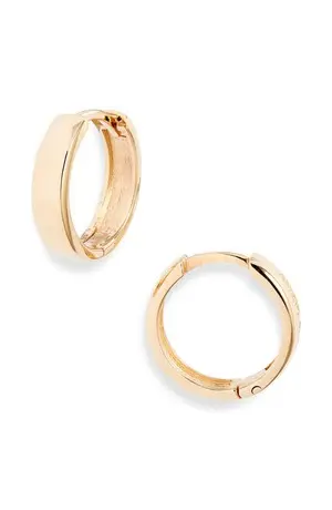 Anzie Classique Wide Huggie Hoop Earrings - Gold
