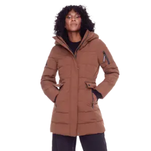 ALPINE NORTH Vegan Down Mid-length Parka Coat - Maple