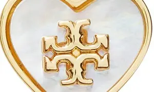 Tory Burch Forget Me Not Heart Stud Earrings - Tory Gold/mother Of Pearl