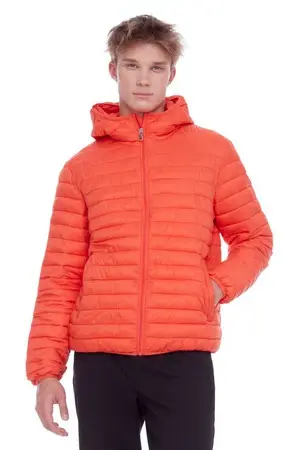 ALPINE NORTH Vegan Down Lightweight Packable Puffer Jacket With Bag - Tangerine
