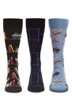 MEMOI Professions Assorted 3-pack Crew Socks