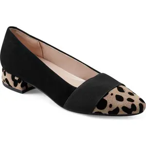Easy Spirit Casta Pointed Toe Pumps - Black/animal Print