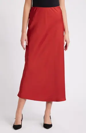 TAHARI ASL Bias Satin Maxi Skirt