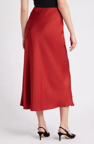 TAHARI ASL Bias Satin Maxi Skirt