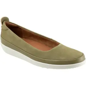 Softwalk Disa Flat - Olive Nubuck