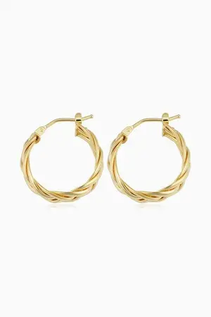 ORADINA 14k Caesar Midi Hoop Earrings