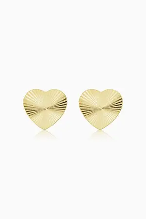 ORADINA 14k Heart Stud Earrings