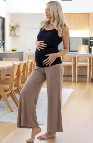 ANGEL MATERNITY Wide Leg Pants - Camel