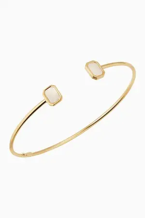 ORADINA 14k Mother Of Pearl Horizons Cuff - Yellow Gold