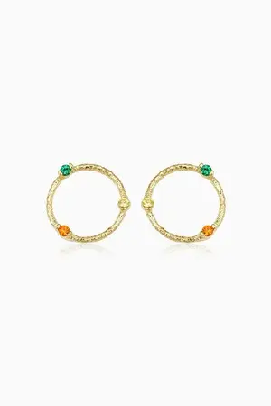 ORADINA 14k Multi Stone Stud Earrings