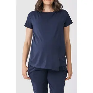 ANGEL MATERNITY Petal Nursing Top - Navy