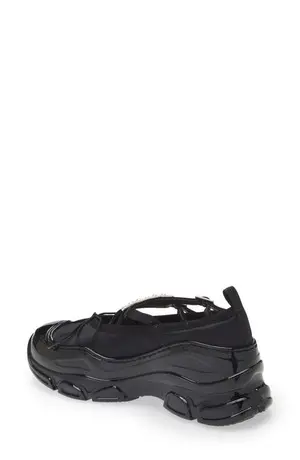 Simone Rocha Crisscross Strap Tracker Sneakers - Black/clear/pearl