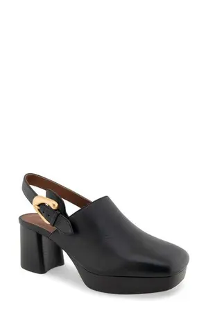 Leather Slingback Clogs