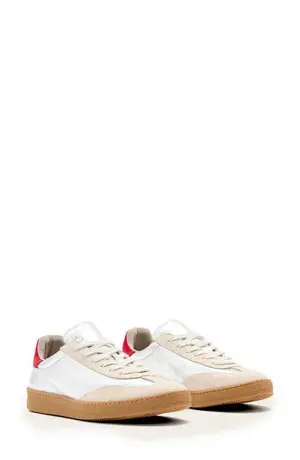 ALLSAINTS Thelma Metallic Sneakers - Silver/red