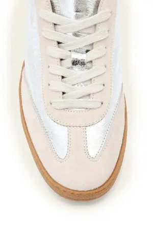 ALLSAINTS Thelma Metallic Sneakers - Silver/red