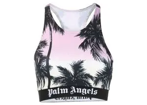 Palm Angels Palm Tree Print Crop Top - Pink