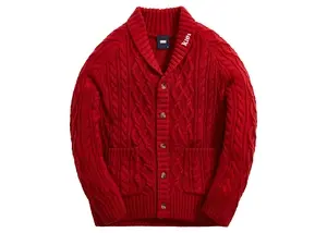 Kith Shawl Collar Cable Knit Cardigan - Pyre