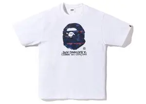 A BATHING APE X Comme Des Garcons Osaka T-shirt - White Navy Blue
