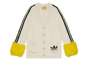 Gucci X Adidas Buttoned Cardigan - White/yellow Cuffs
