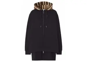 Burberry Check Hood Zip-up Hoodie