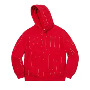 Supreme Cutout Letters Hooded Sweatshirt - Red | Editorialist