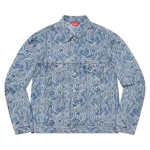 Supreme Script Jacquard Denim Trucker Jacket