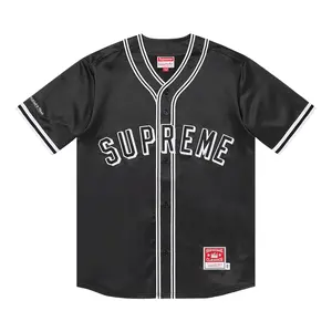 Supreme X Mitchell & Ness Stadium Satin Varsity Jacket - Black