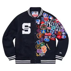 Supreme X New Era X Mlb Varsity Jacket - Blue