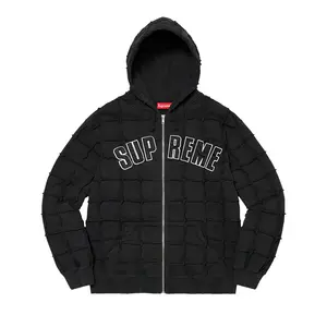Supreme Reverse Patchwork Zip Up Hooded Sweatshirt