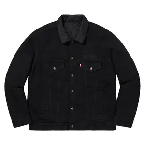 Supreme X Levi's Quilted Reversible Trucker Jacket - Black