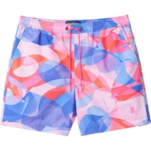 Psycho Bunny Norridge Print Swim Trunks - Pink Glow
