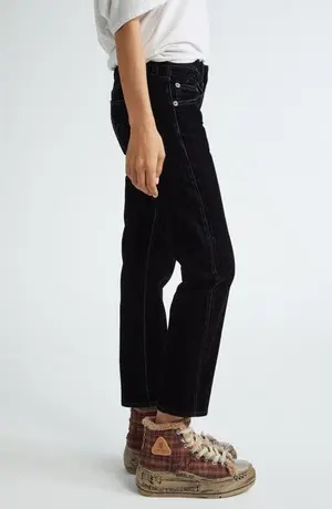 R13 Straight Leg Jeans - Flocked Black