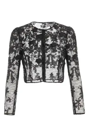 Dress The Population Andra Appliqué Sheer Jacket