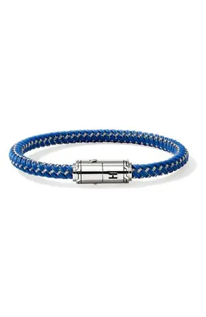 John Hardy Sterling Cord Bracelet - Silver/ Blue