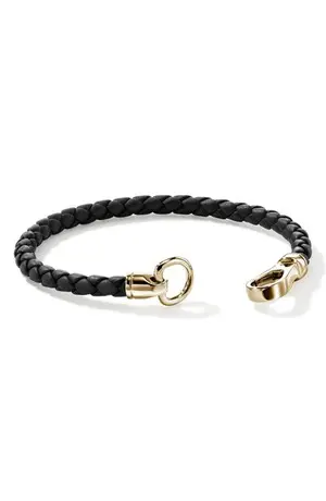 John Hardy Leather Bracelet With Gold Clasp - Gold/ Black