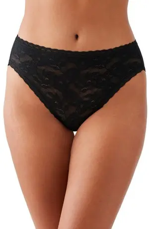 Wacoal High Profile Lace High Cut Briefs - Black