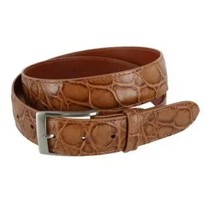 Trafalgar Toby Mock Turtle Embossed Italian Leather 35mm Belt - Taupe