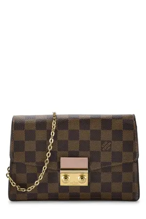 LOUIS VUITTON Damier Ebene Croisette Wallet On Chain - Brown