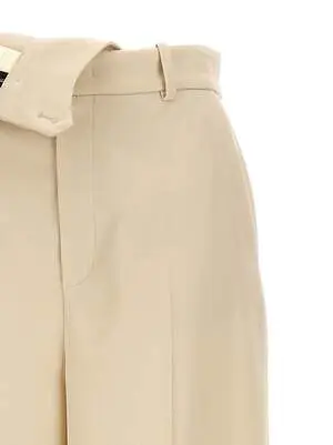 Fendi Roma Gabardine Trousers - Beige