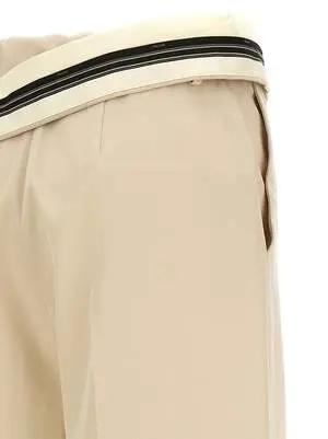 Fendi Roma Gabardine Trousers - Beige