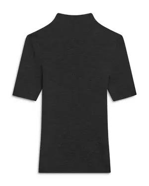 Theory Leenda Short Sleeve Mock Neck Sweater - Black