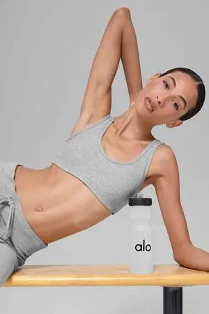 Alo Yoga Soft Center Stage Bra - Athletic Heather Grey