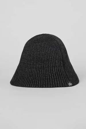Alo Yoga Denim Knit Cloche - Black/anthracite