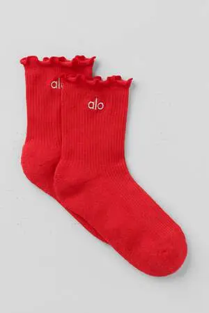 Alo Yoga Lettuce Edge Socks - Bright Red