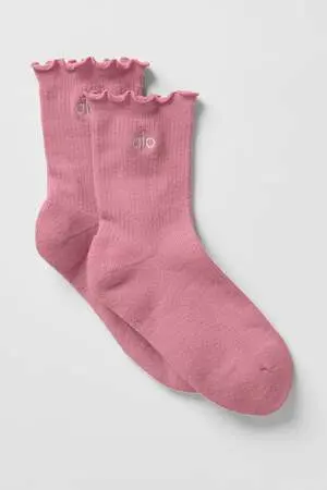 Alo Yoga Lettuce Edge Socks - Pink Wild Rose